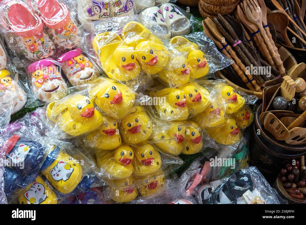 Bangkok, thailand - Dec 25 2024: Colorful collection of rubber duck ...