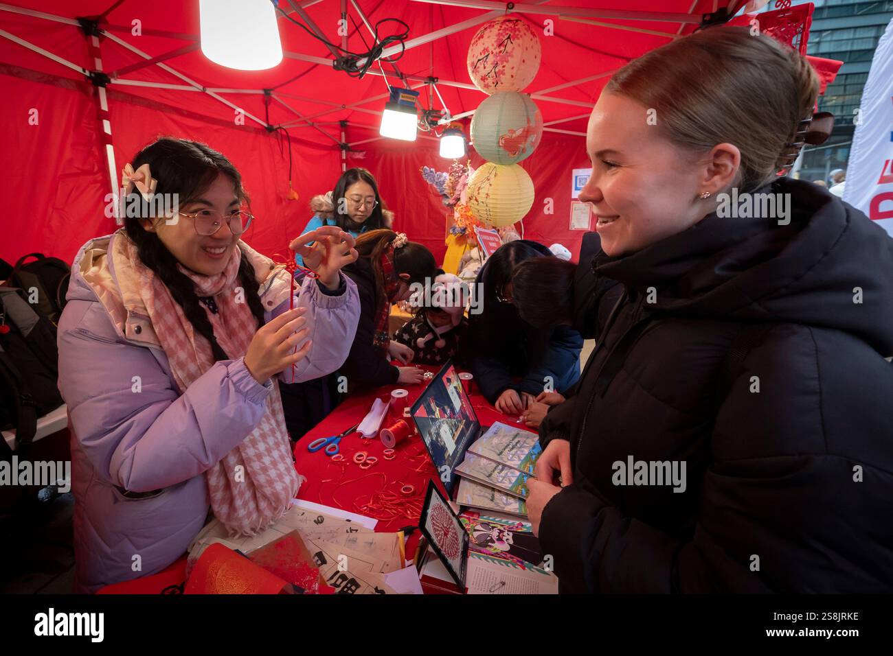 Helsinki, Finland. 22nd Jan, 2025. A visitor experiences Chinese ...