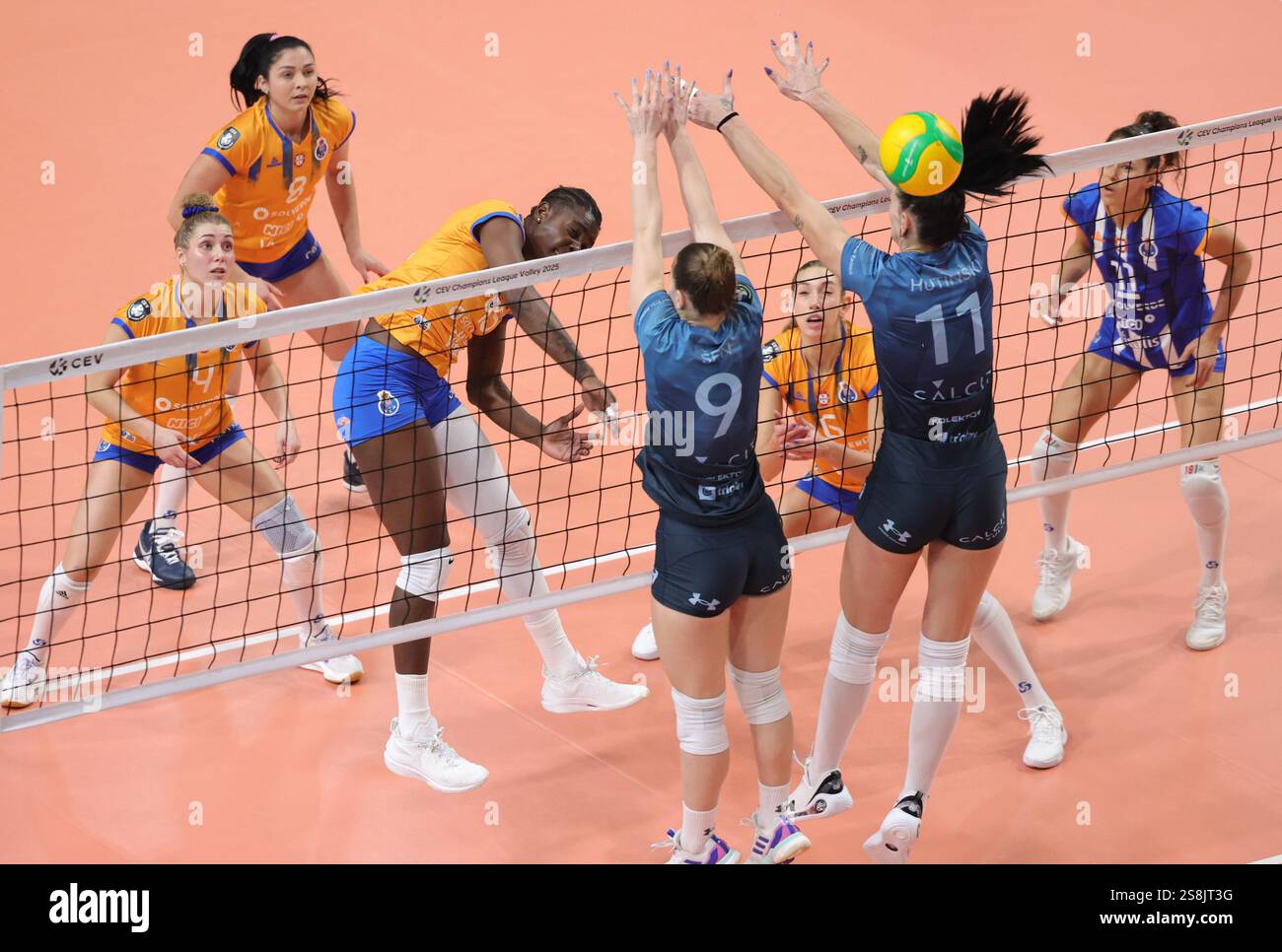 Ljubljana, Slovenia. 22nd Jan, 2025. Shainah Joseph (3rd L) of FC Porto ...