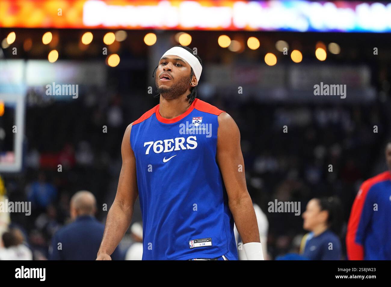Philadelphia 76ers guard Ricky Council IV (14) in the first half of an ...