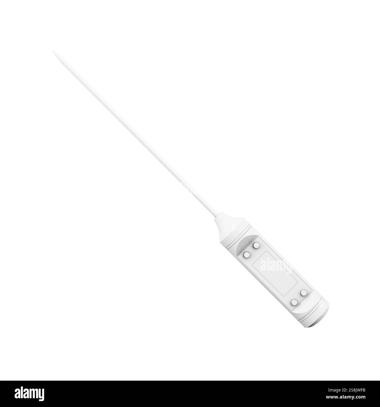 White Digital Food Cooking Thermometer with Probe in Clay Style on a ...