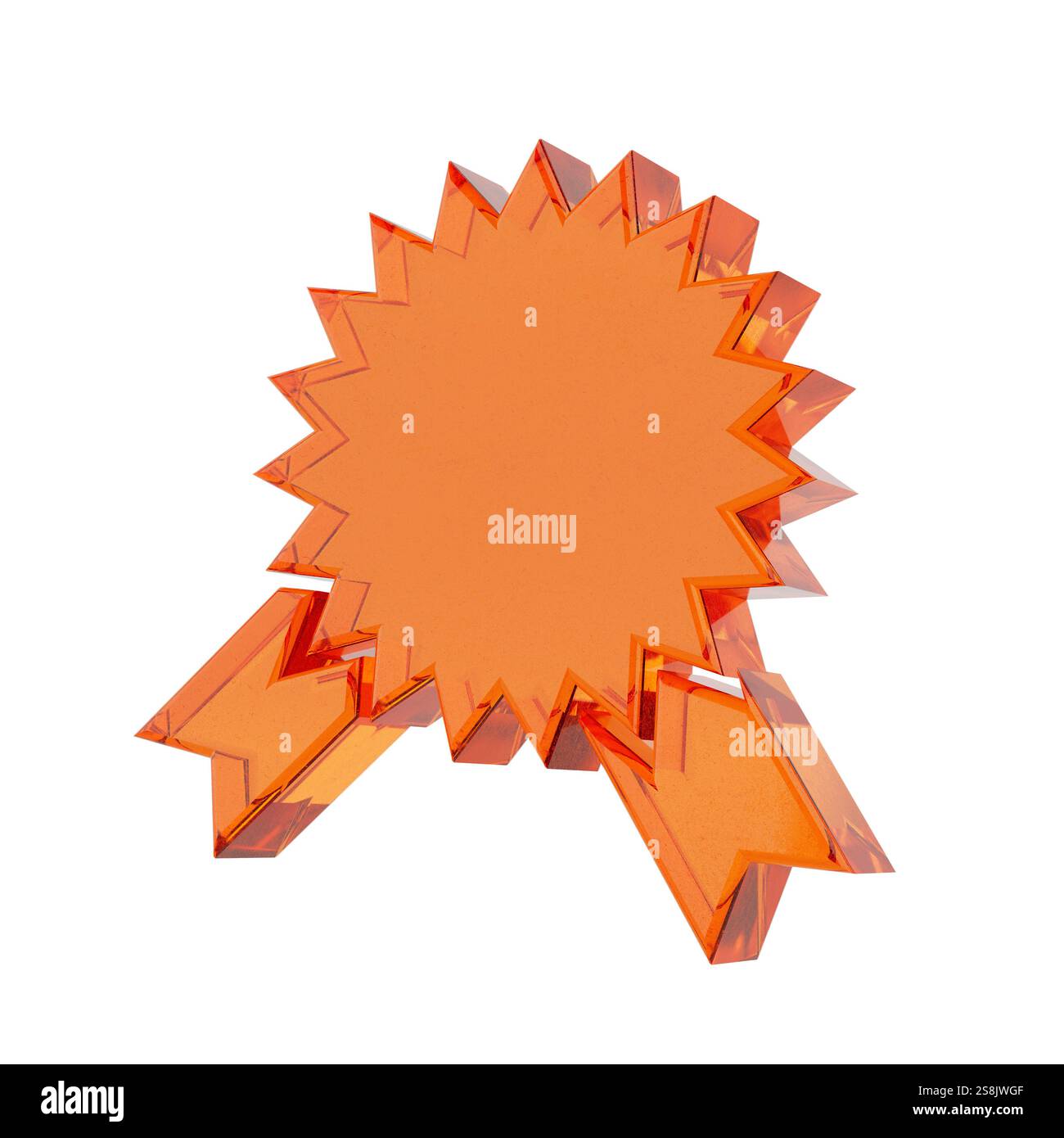 Orange Glass Web Quality Certificate Rosette Ribbon Icon on a white ...