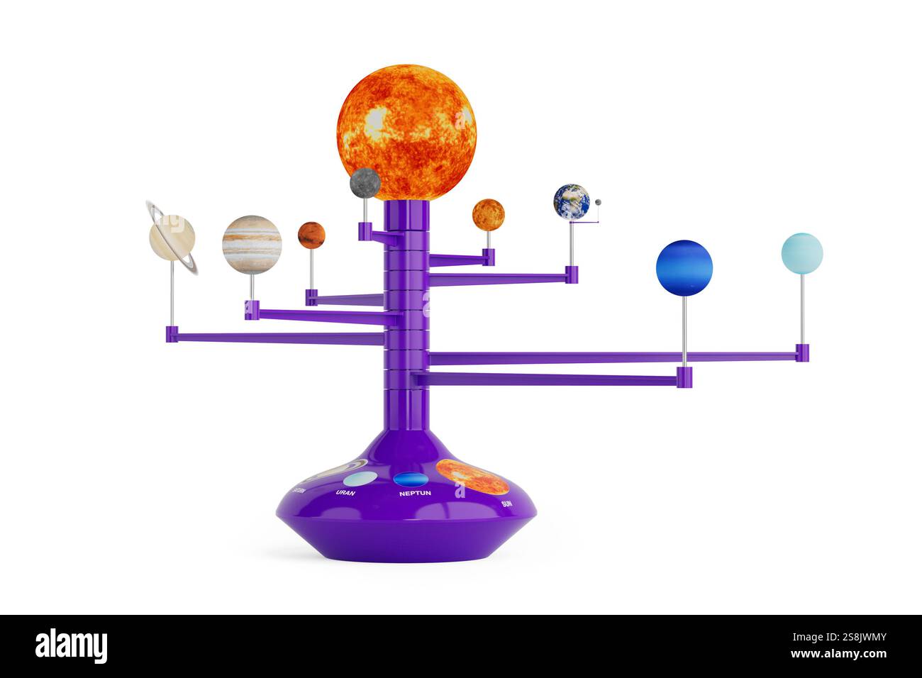 Education Training Model of the Solar System on a white background. 3d ...