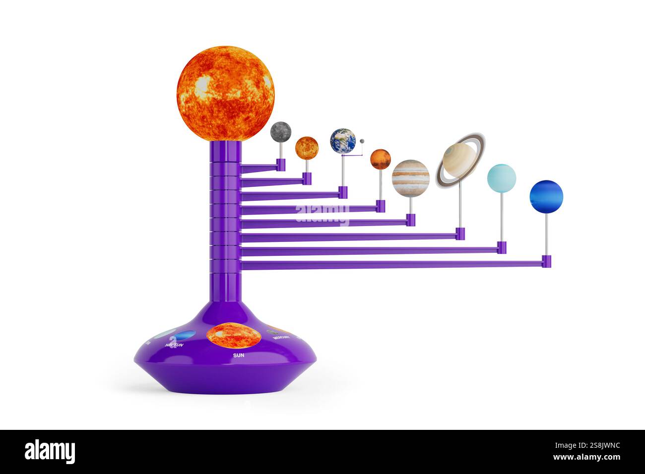 Education Training Model of the Solar System on a white background. 3d ...