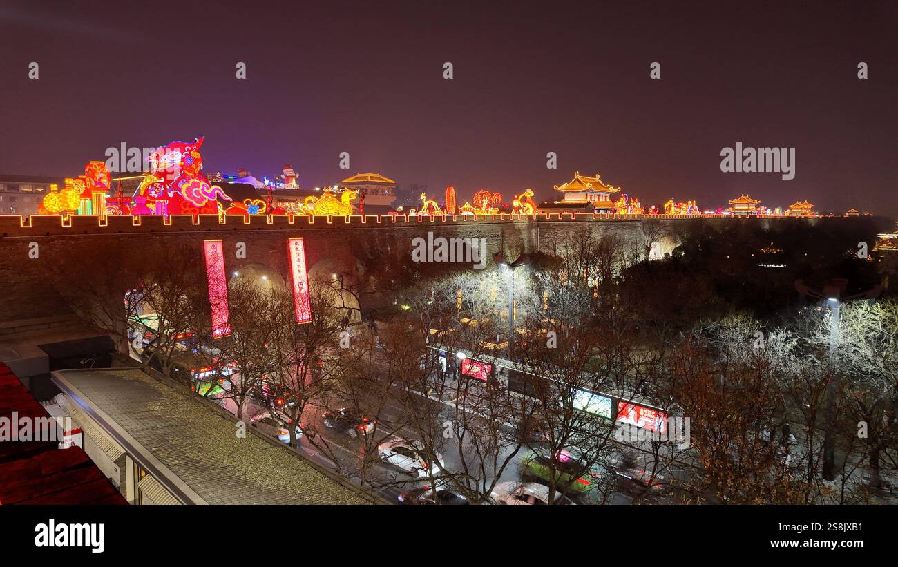 XI'AN, CHINA - JANUARY 22, 2025 - Tourists enjoy festive lanterns at ...