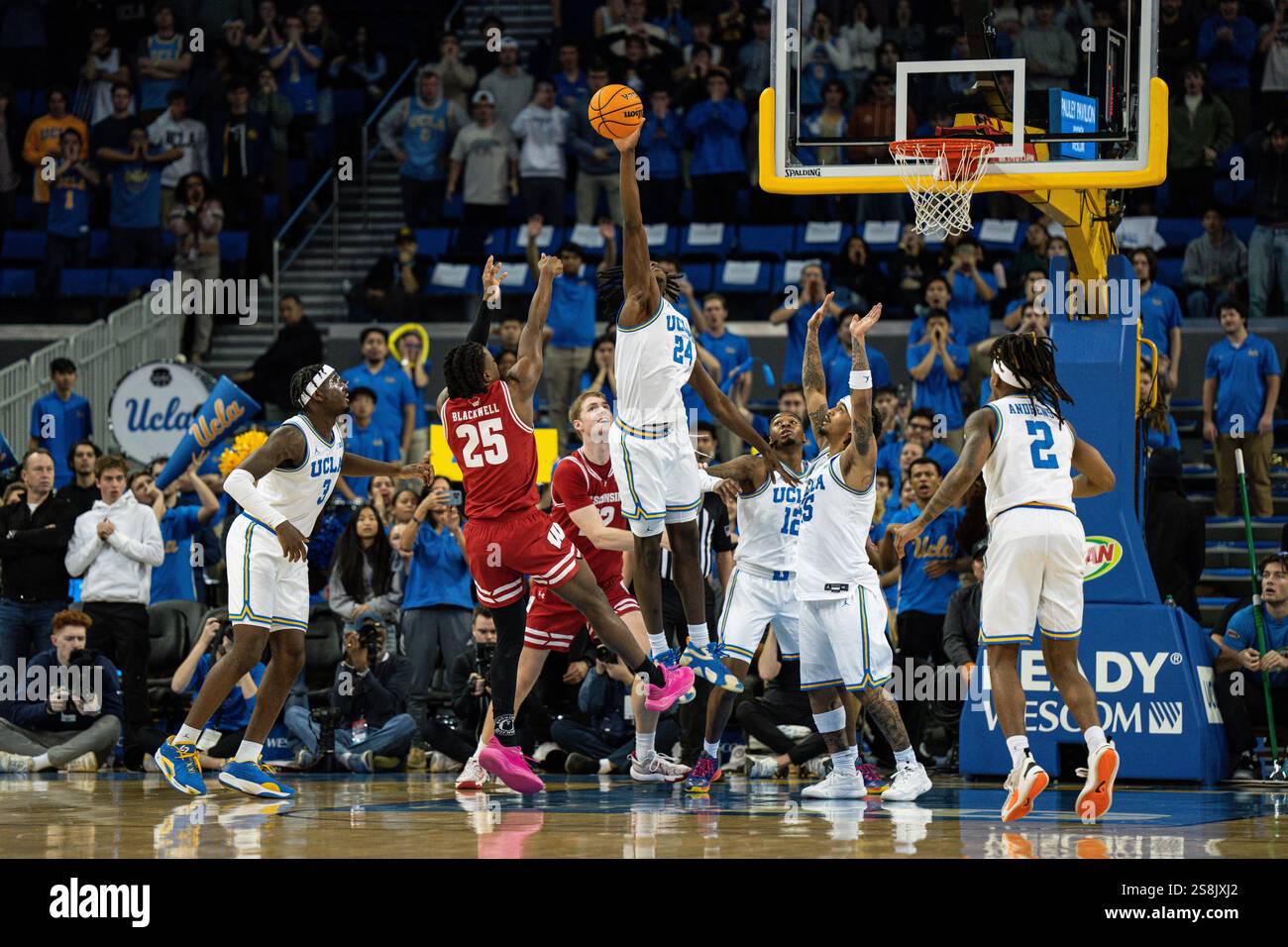 UCLA Bruins forward William Kyle III (24) blocks a potential game tying ...