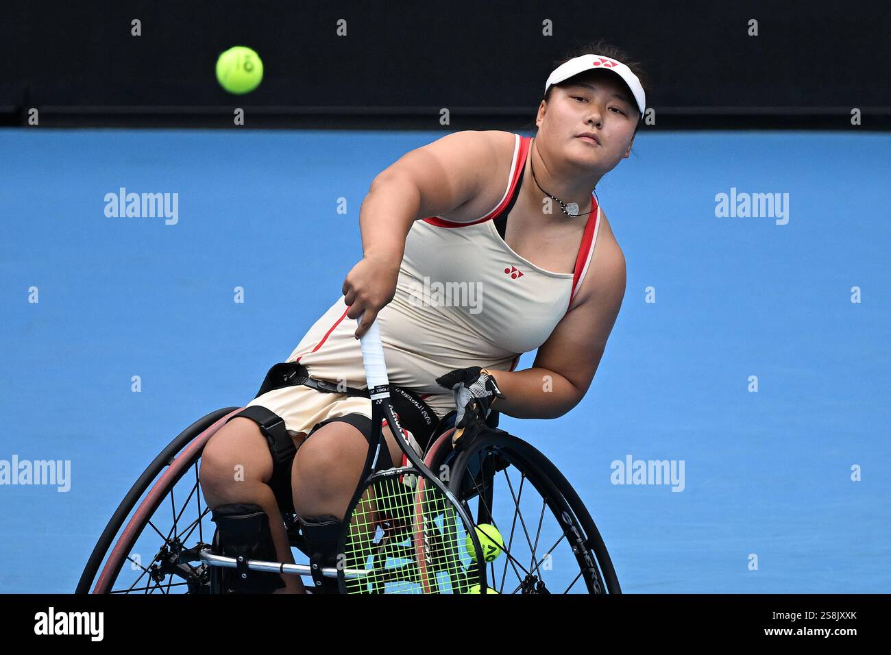 Melbourne, Australia. 23rd Jan, 2025. Xiaohui Li of China during her women's singles wheelchair ...