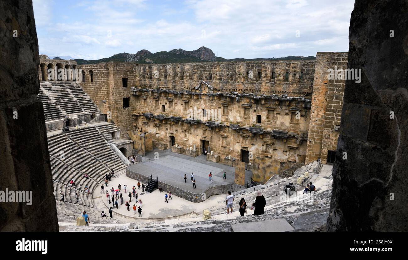 Ancient Roman amphitheater, Aspendos, Turkey Stock Photo - Alamy