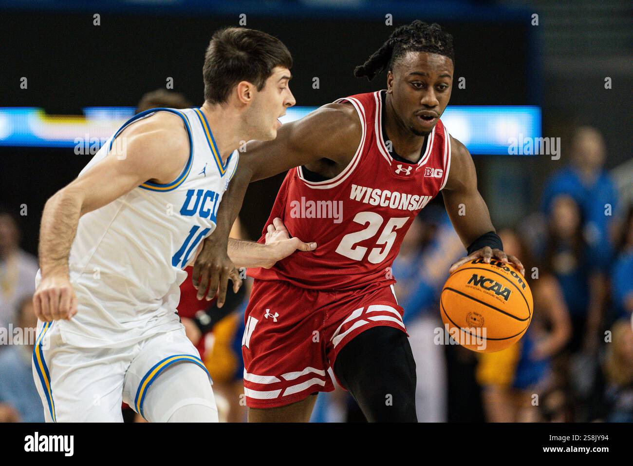 Westwood, United States. 22nd Jan, 2025. Wisconsin Badgers guard John ...