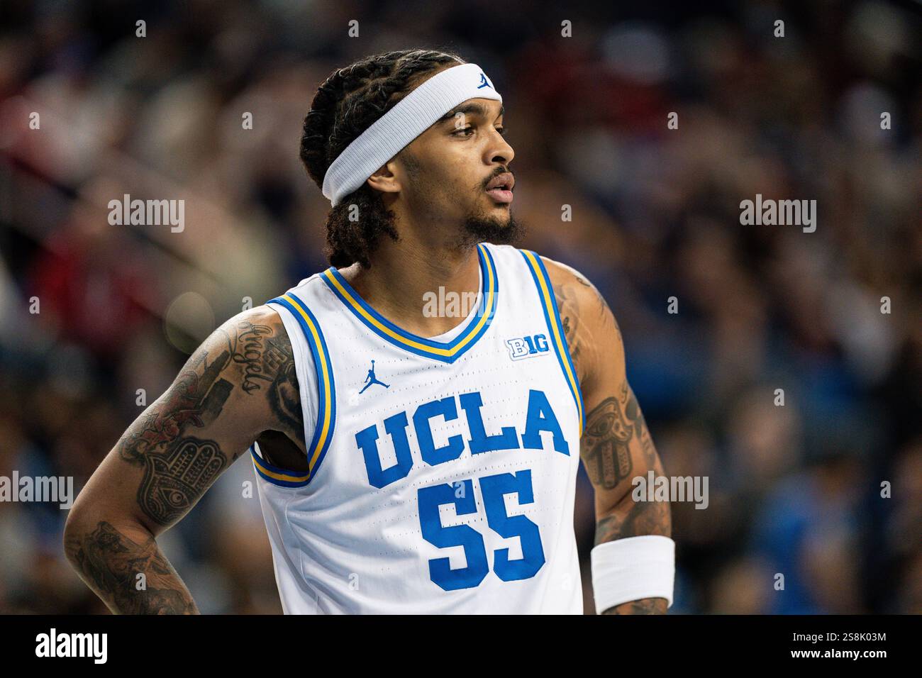UCLA Bruins guard Skyy Clark (55) during a NCAA basketball game against ...