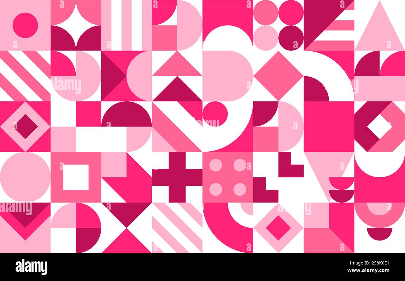 Valentines day background with geometric shapes. Vector romantic ...
