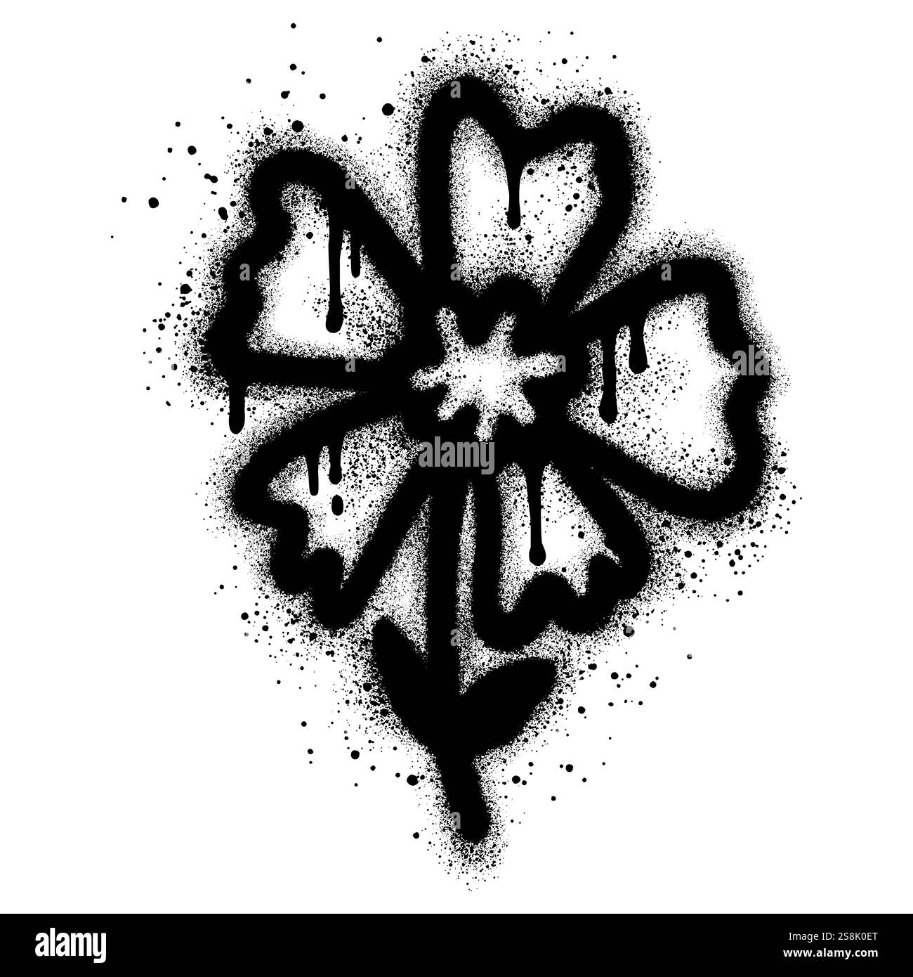 Spray Painted Graffiti flower Sprayed isolated with a white background ...