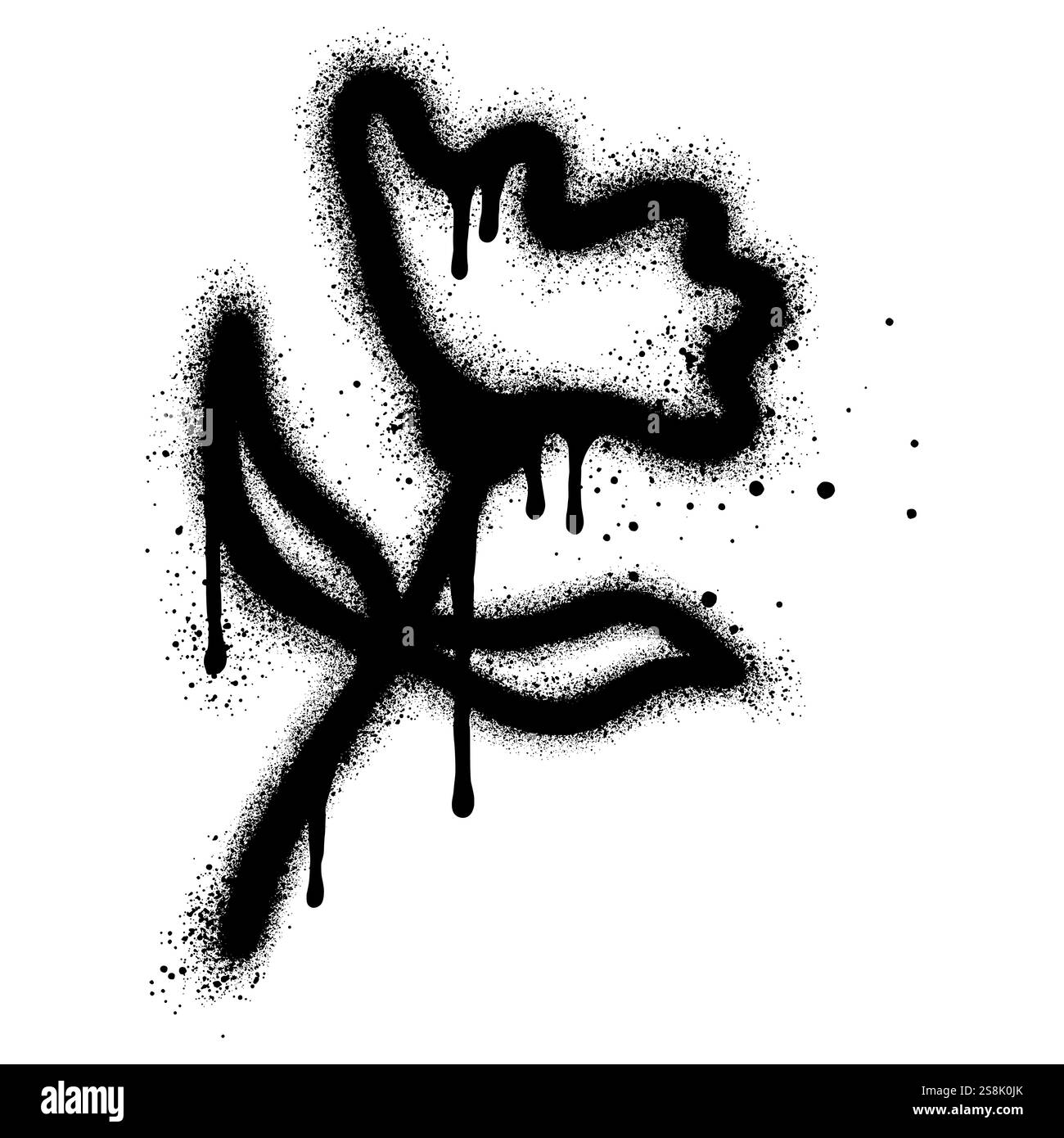 Spray Painted Graffiti flower Sprayed isolated with a white background ...