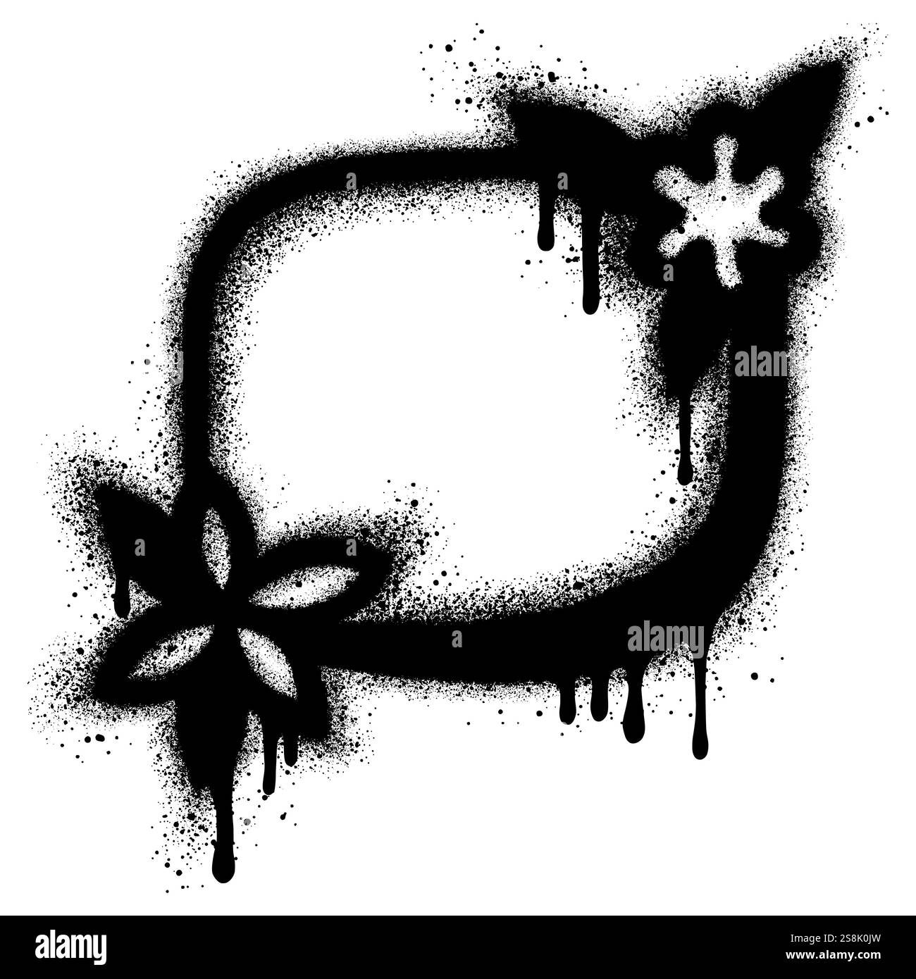 rose flower in graffiti style for floral border or frame use for any ...