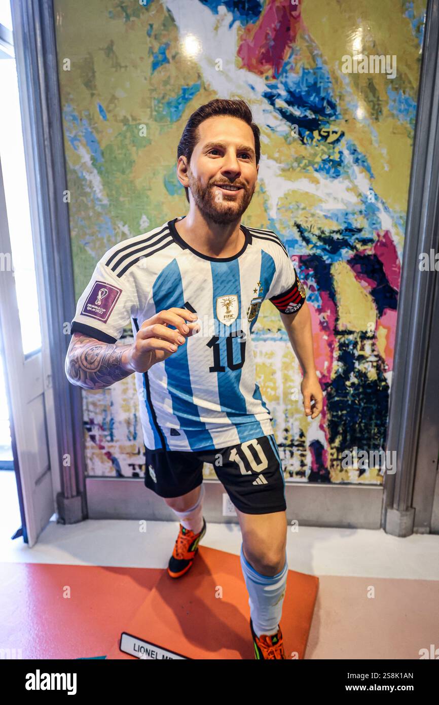 Lionel Messi of Argentina Wax museum in Mexico City CDMX. It exhibits figures and objects ...