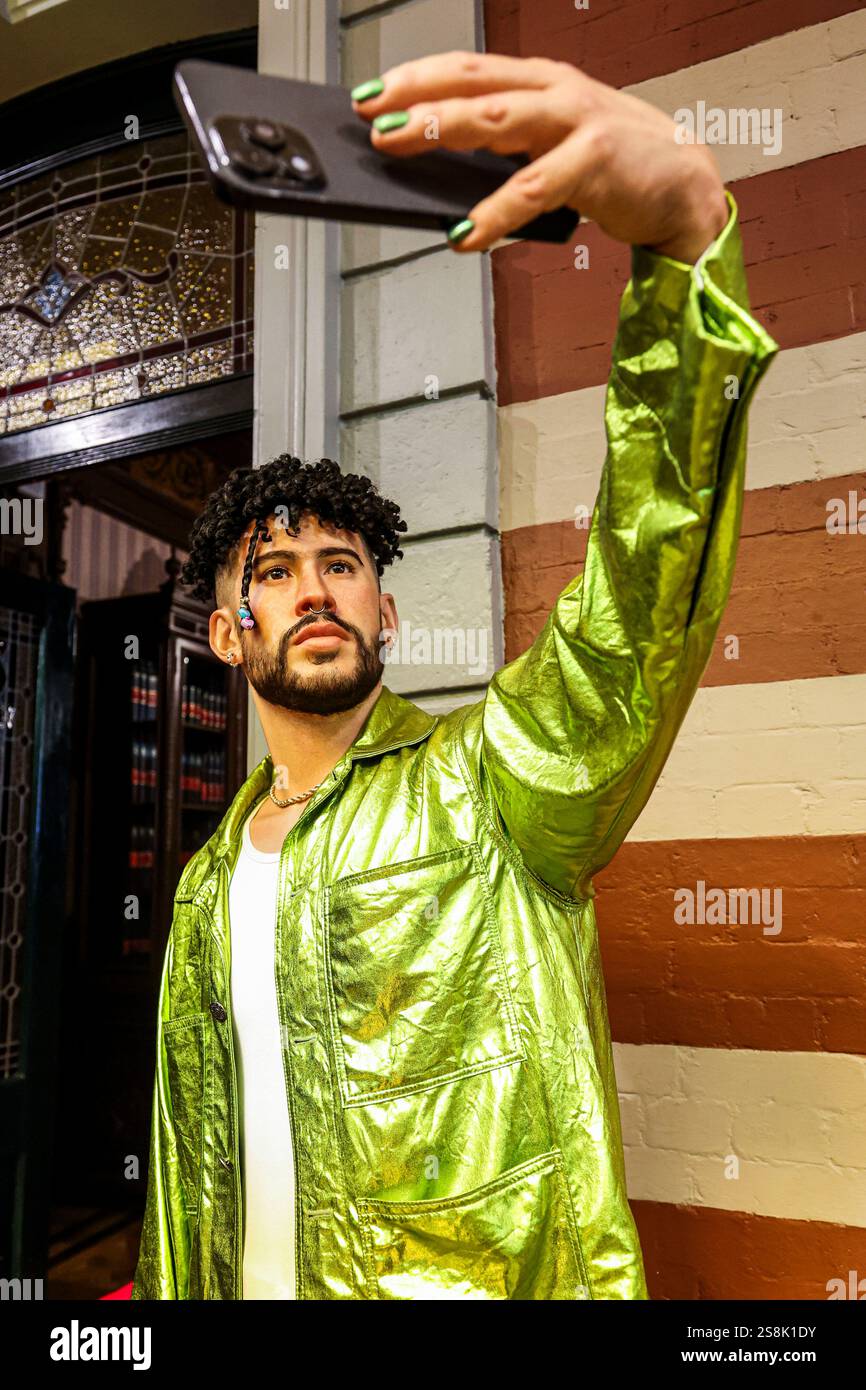 Bad Bunny in a Wax museum in Mexico City CDMX. It exhibits figures and ...