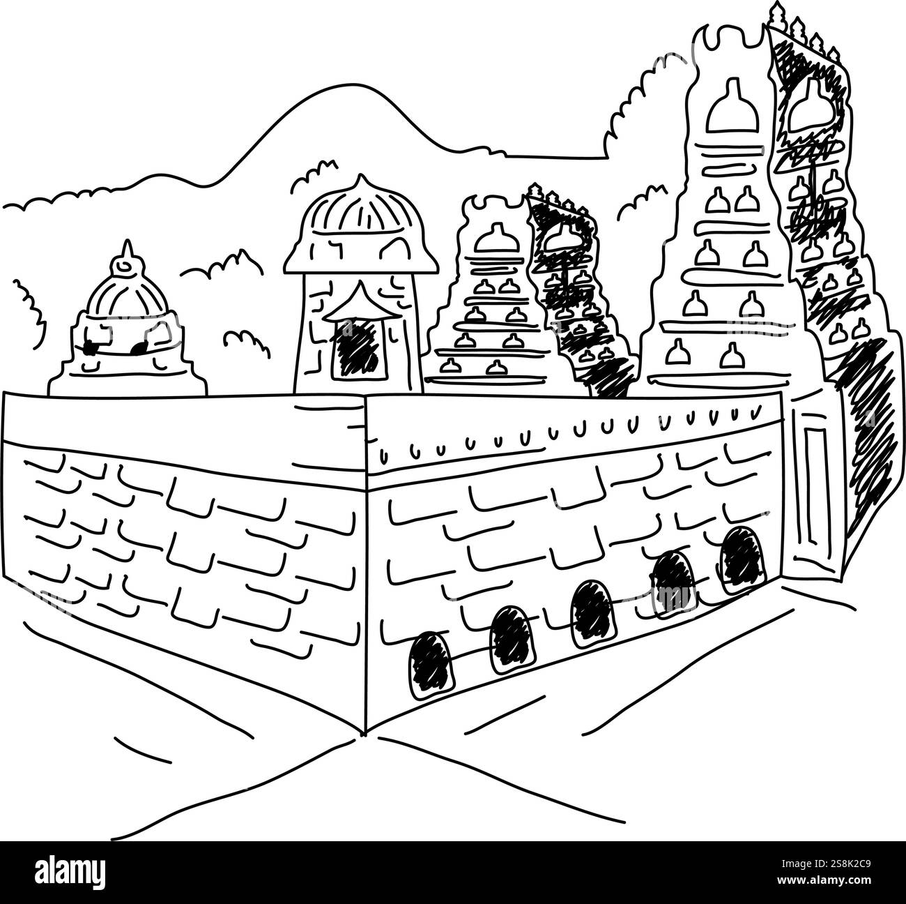 tirumala temple construction Stock Vector Image & Art - Alamy