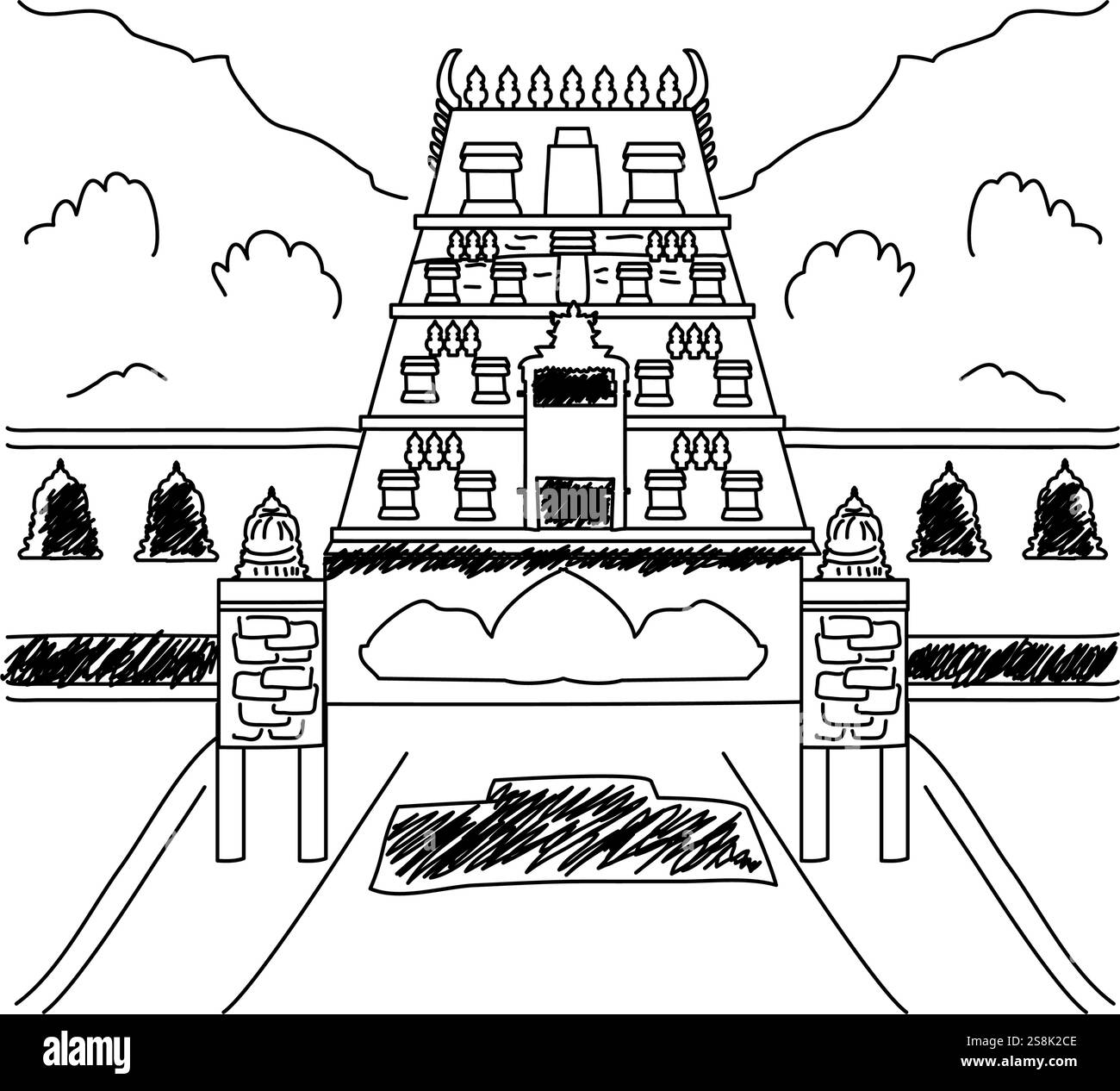 tirumala temple scene Stock Vector Image & Art - Alamy