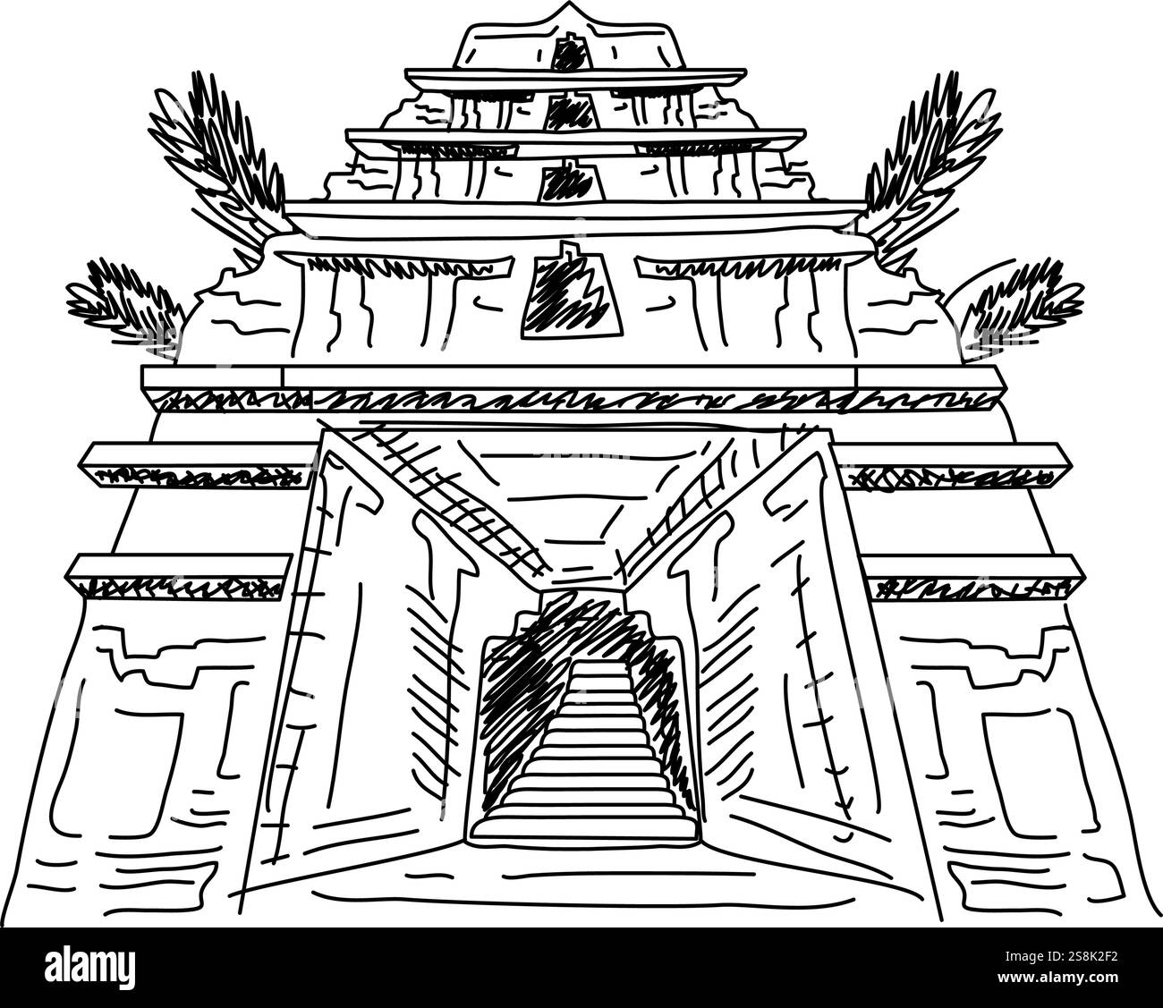 tirumala temple drawing Stock Vector Image & Art - Alamy