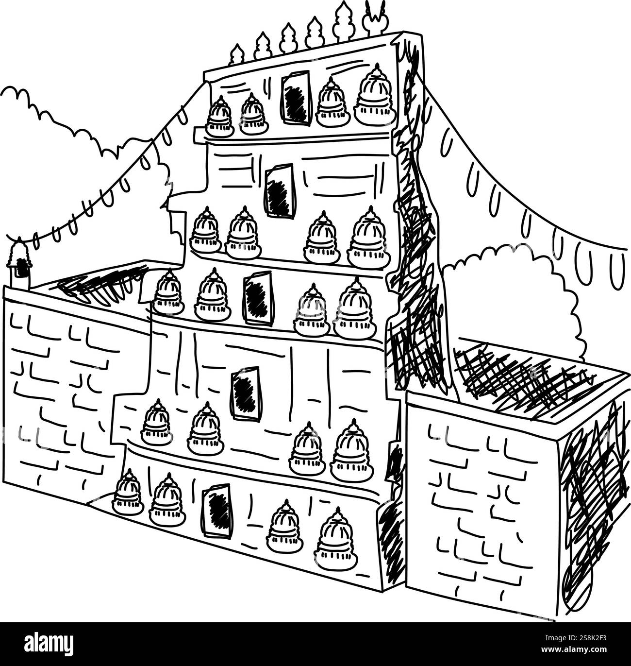 temple in tirumala sketch Stock Vector Image & Art - Alamy