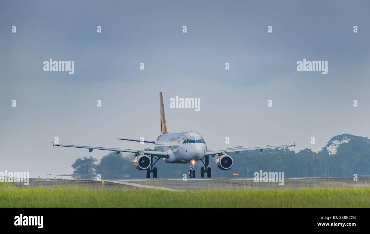 Balikpapan, Indonesia - January 13rd, 2025. A commercial jet, Super Air ...