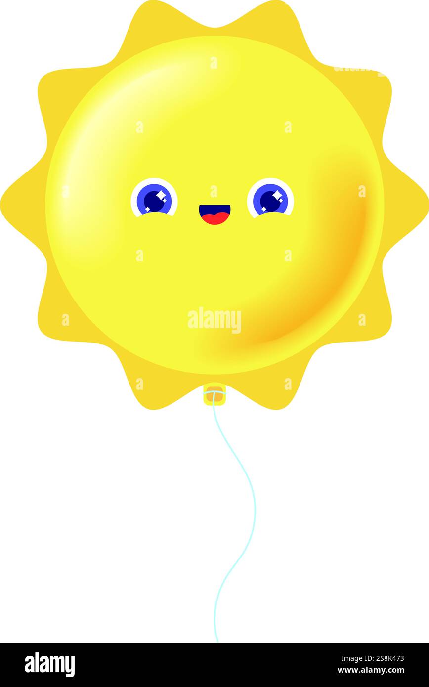 balloon helium kawaii sun Stock Vector Image & Art - Alamy