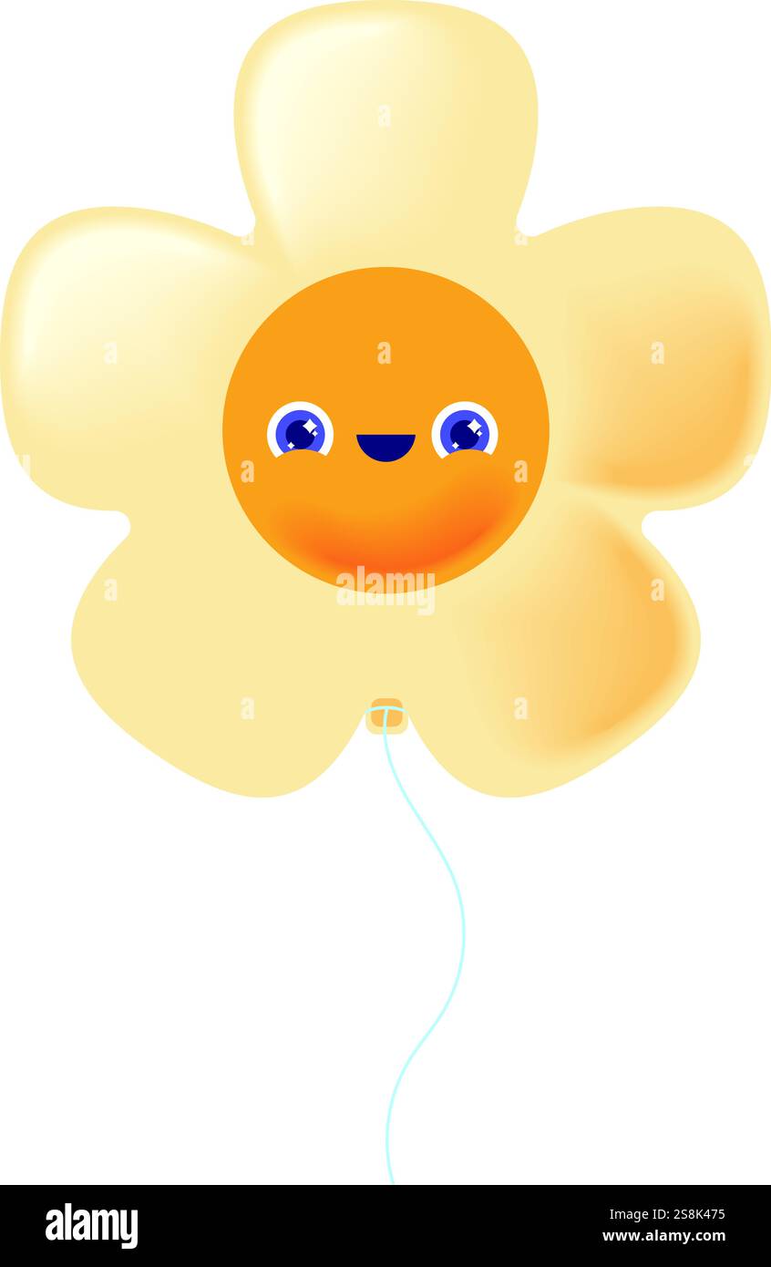 balloon helium kawaii flower Stock Vector Image & Art - Alamy