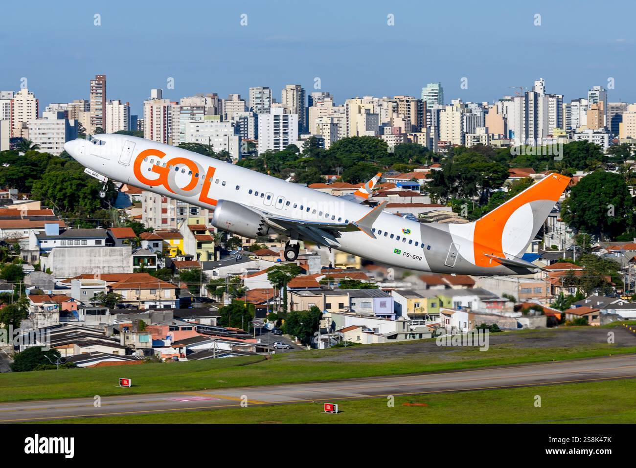 Gol Airlines Boeing 737 Max aircraft taking off from Sao Paulo ...
