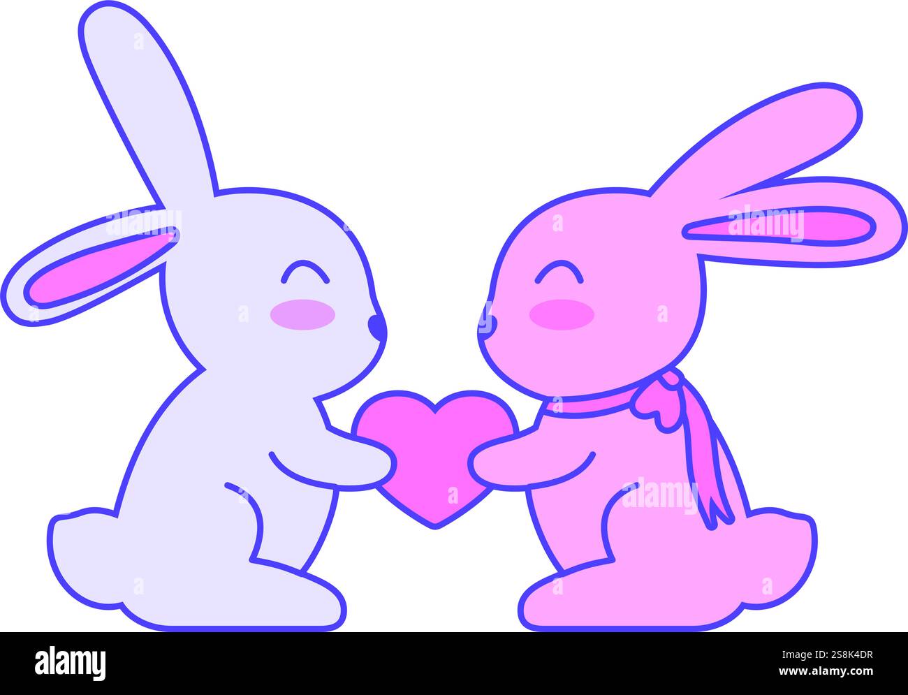 Cute fluffy rabbits in Stock Vector Images - Alamy