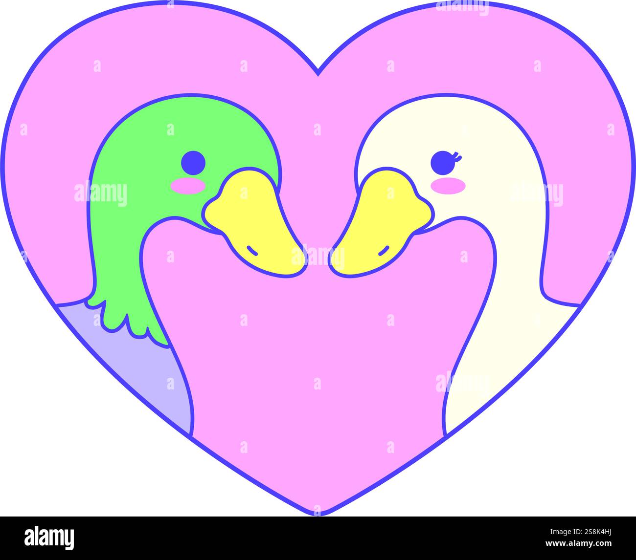 cute duck animals in love Stock Vector Image & Art - Alamy