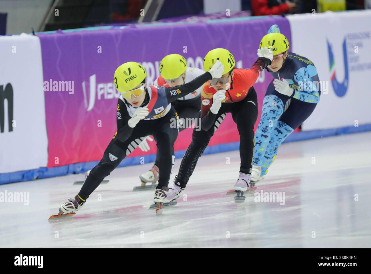 Turin, Italy. 22nd Jan, 2025. Kim GIlli (1st L) of South Korea competes ...