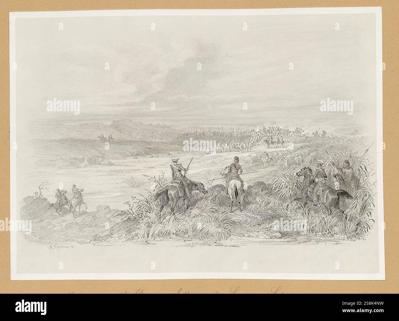 The outpost of the Third Dragoon Regiment opposite the Sobraon camp ...