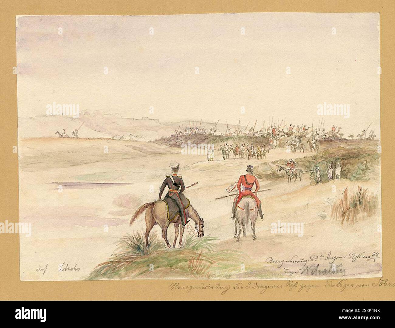 The outpost of the Third Dragoon Regiment opposite the Sobraon camp ...