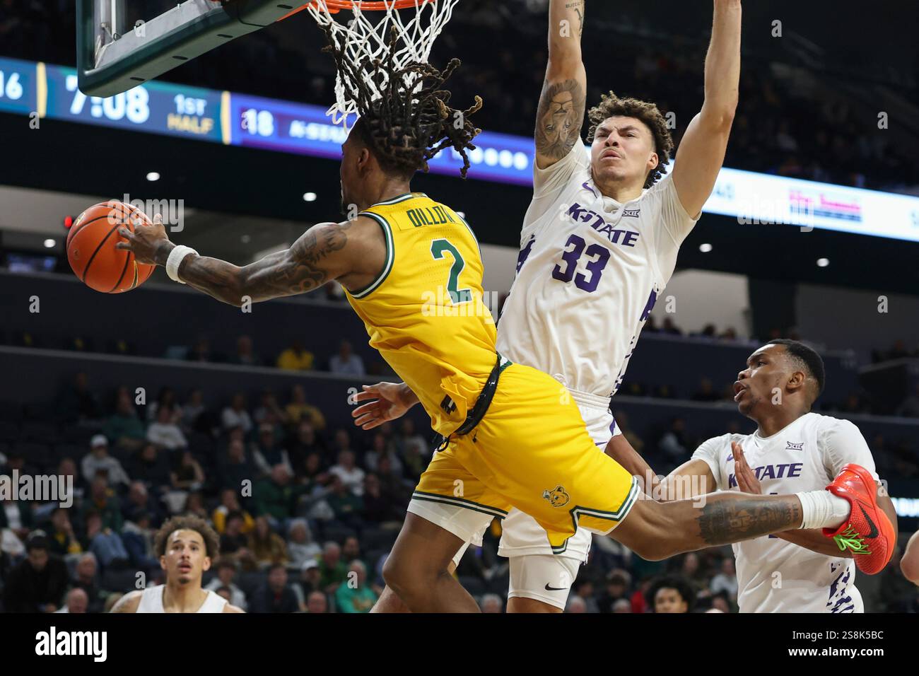 WACO, TX - JANUARY 22: Baylor Bears guard Jayden Nunn (2) kicks the ...