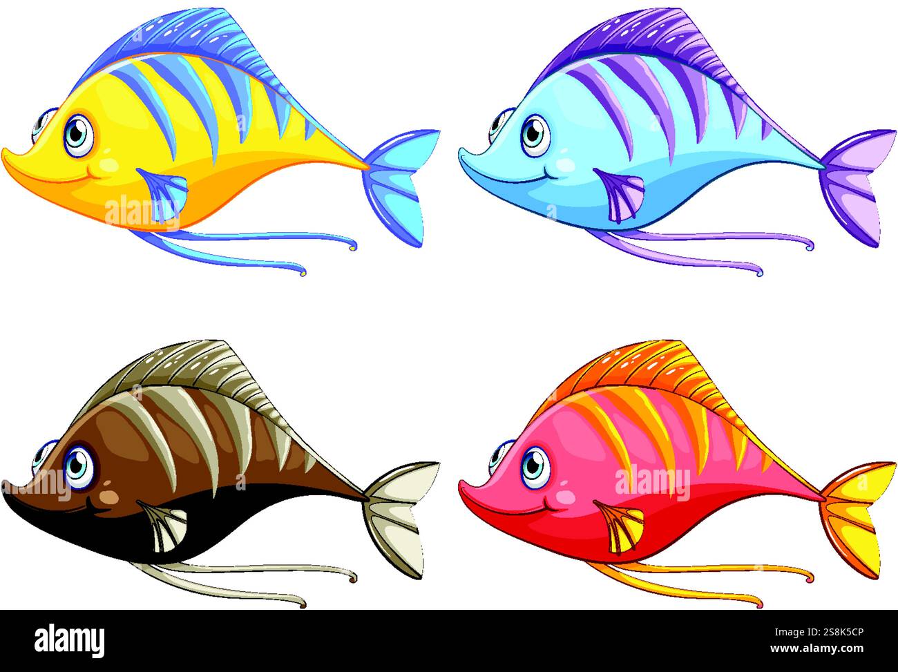 Playful illustrations of colorful creatures hi-res stock photography ...