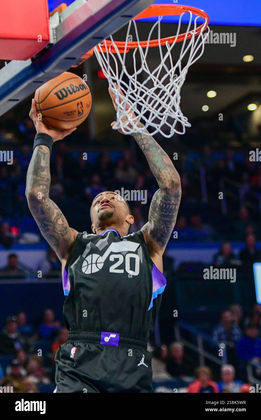 Utah Jazz forward John Collins shoots during the second half of an NBA ...