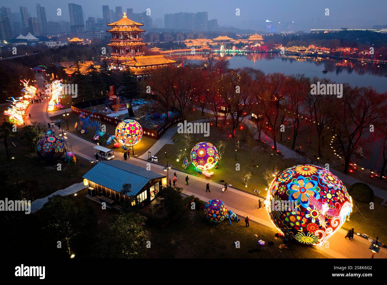 Xi'an. 22nd Jan, 2025. An aerial drone photo taken on Jan. 22, 2025 ...