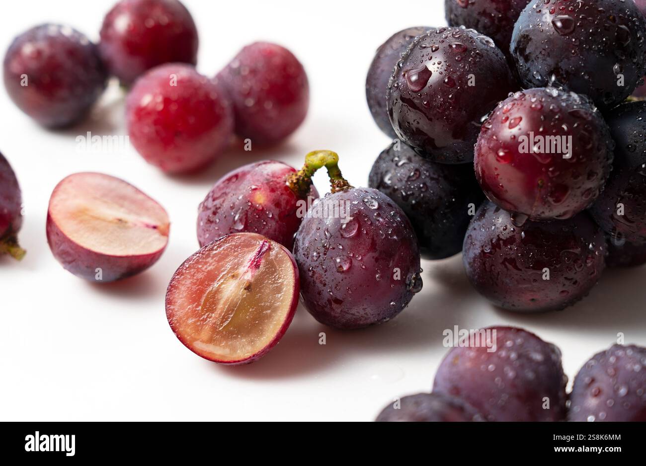 Fresh Japanese Pione Grapes Isolated on White Background Stock Photo ...