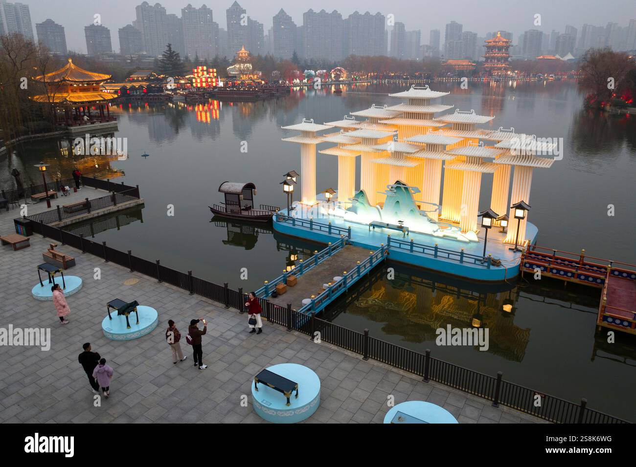 Xi'an. 22nd Jan, 2025. An aerial drone photo taken on Jan. 22, 2025 ...