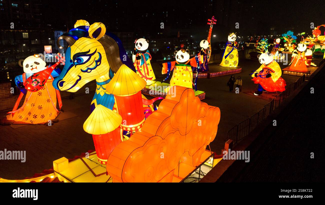 Xi'an. 22nd Jan, 2025. An aerial drone photo taken on Jan. 22, 2025 ...