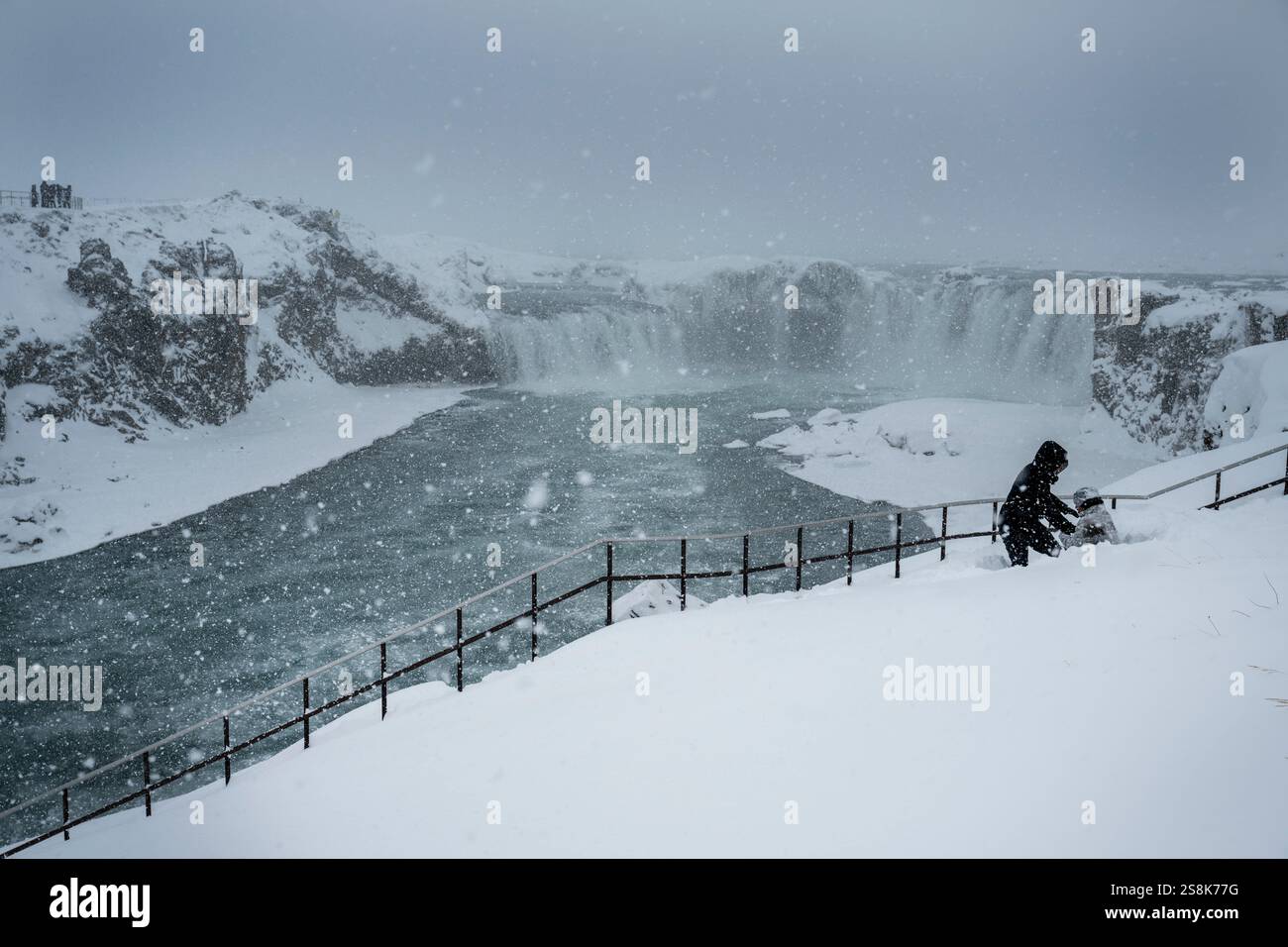Akureyri, Iceland. 10th Jan, 2025. Two people are seen standing close ...