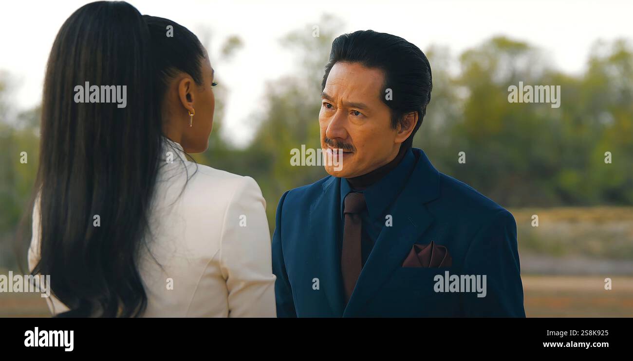 LOVE HURTS - FILM STILLS. 2025 . USA. Ariana DeBose and Ke Huy Quan in Love Hurts - (C)Universal ...