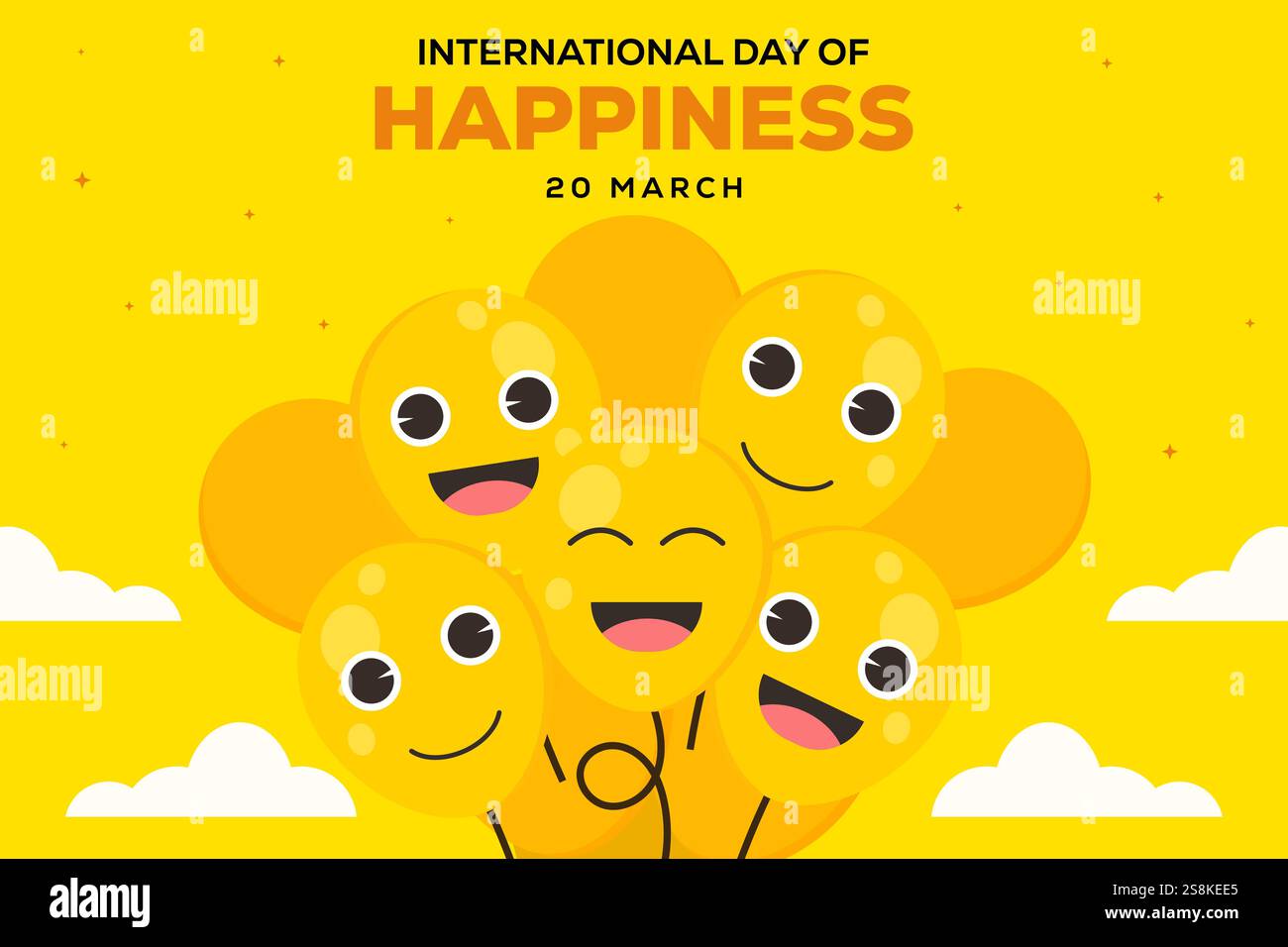 international day of happiness background illustration Stock Vector ...