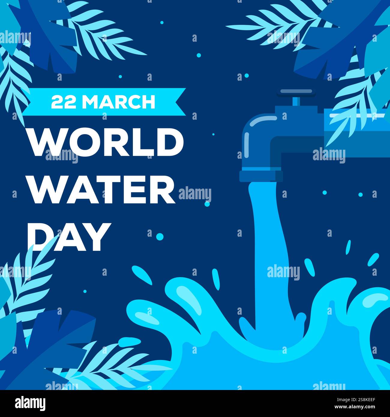 the flat design world water day 22 march illustration Stock Vector ...