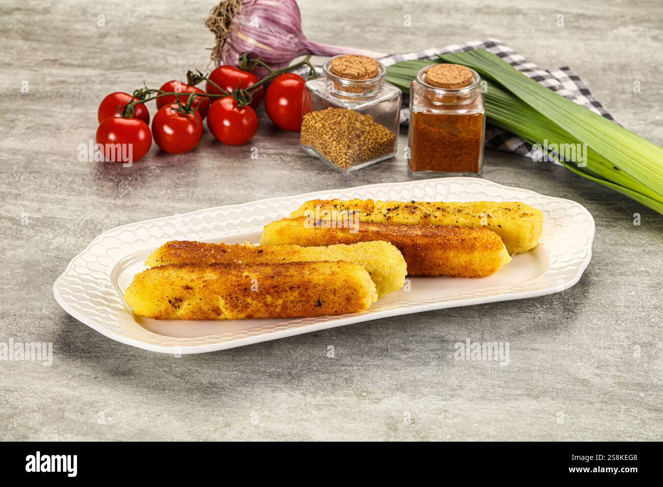 Crispy breaded mozarella cheese sticks appetizer Stock Photo - Alamy
