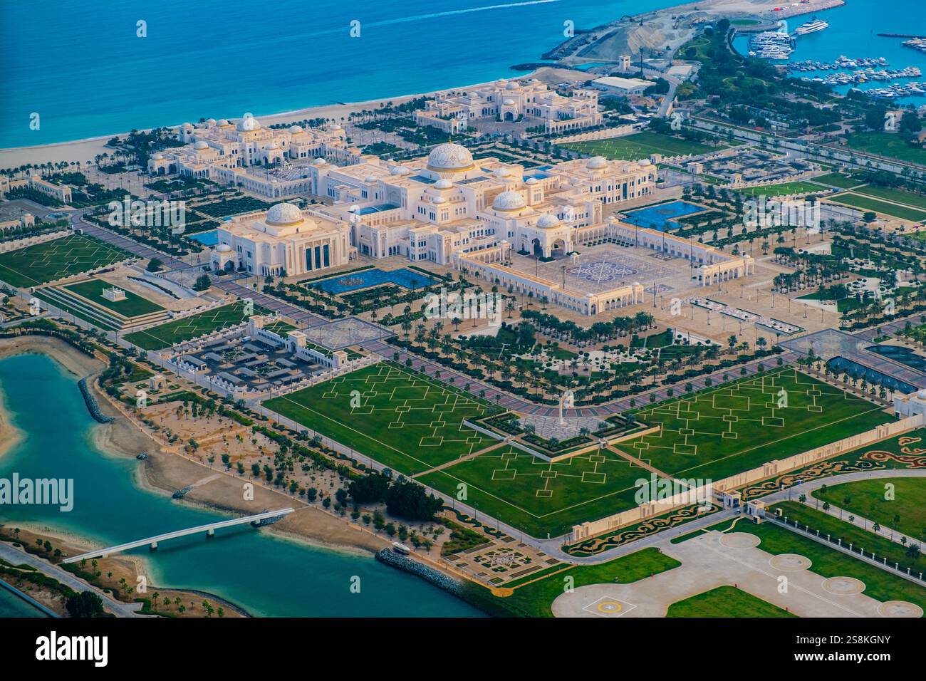 Abu Dhabi, United Arab Emirates, January 3rd 2024. Aerial photo of Qasr ...