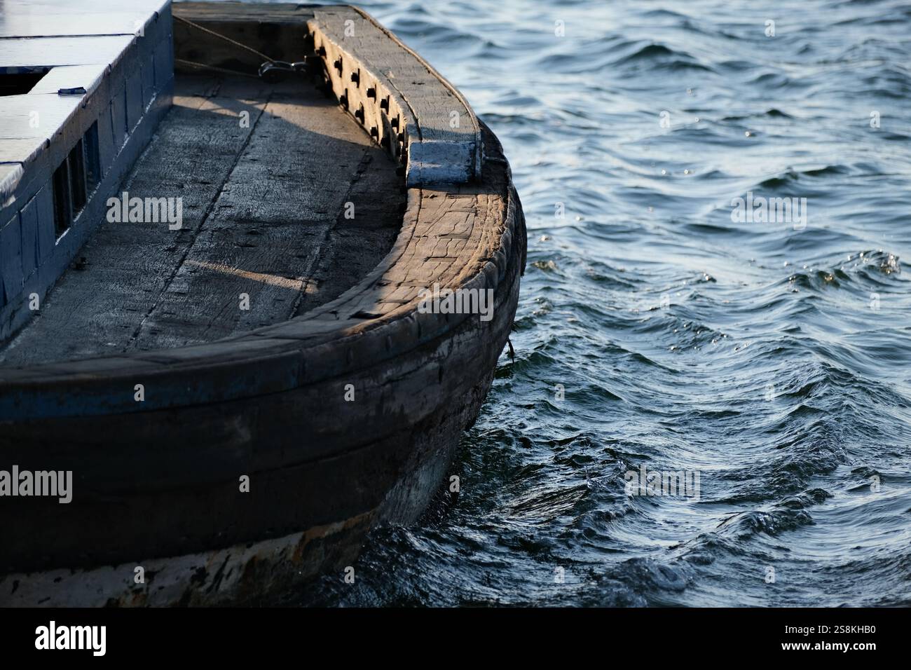 Old wooden boat, abra, Dubai creek Stock Photo - Alamy