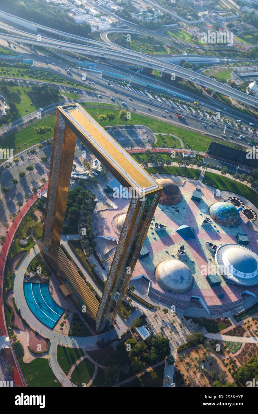 Aerial view of Dubai Frame Stock Photo - Alamy