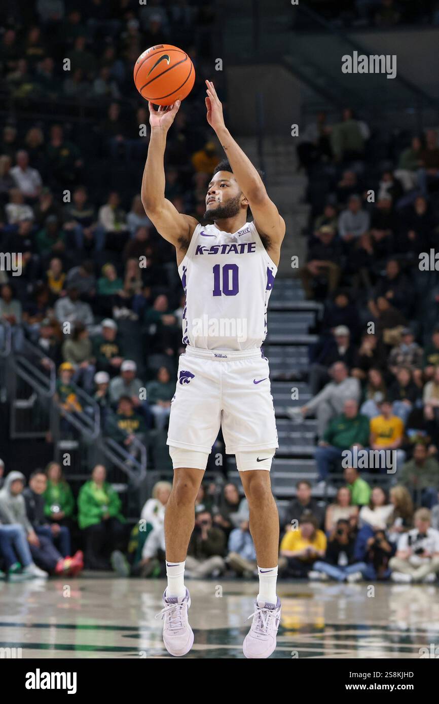 WACO, TX - JANUARY 22: Kansas State Wildcats guard David Castillo (10 ...