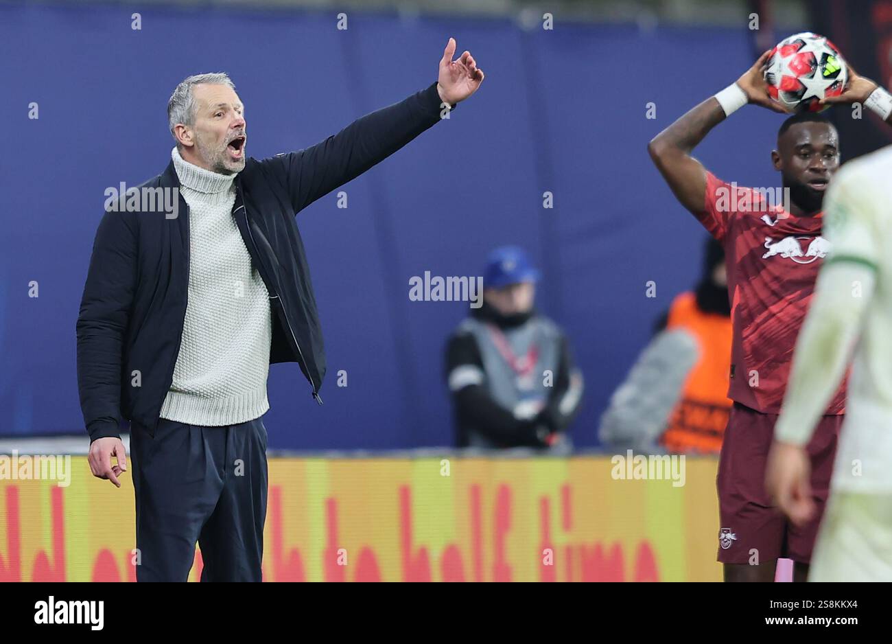 Leipzig, Germany. 22nd Jan, 2025. Soccer: Champions League, RB Leipzig ...